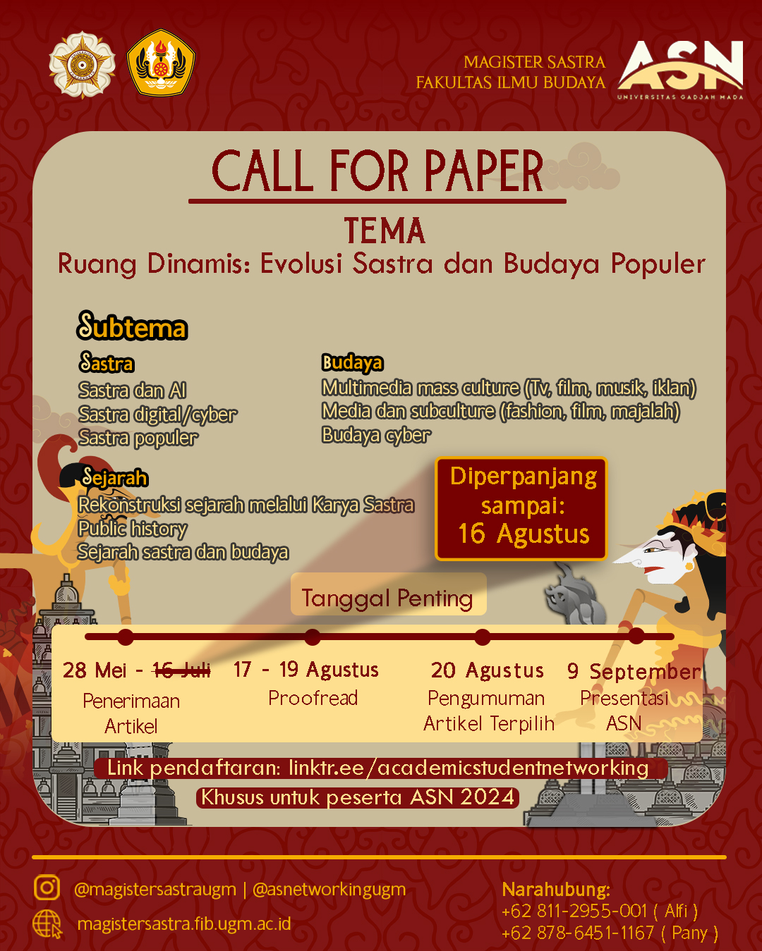 Call For Paper Academic Student Networking – Magister Sastra